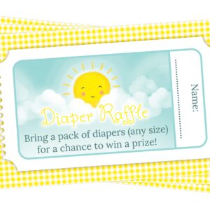 You are My Sunshine Diaper Raffle Baby Shower Cards - 24 Count