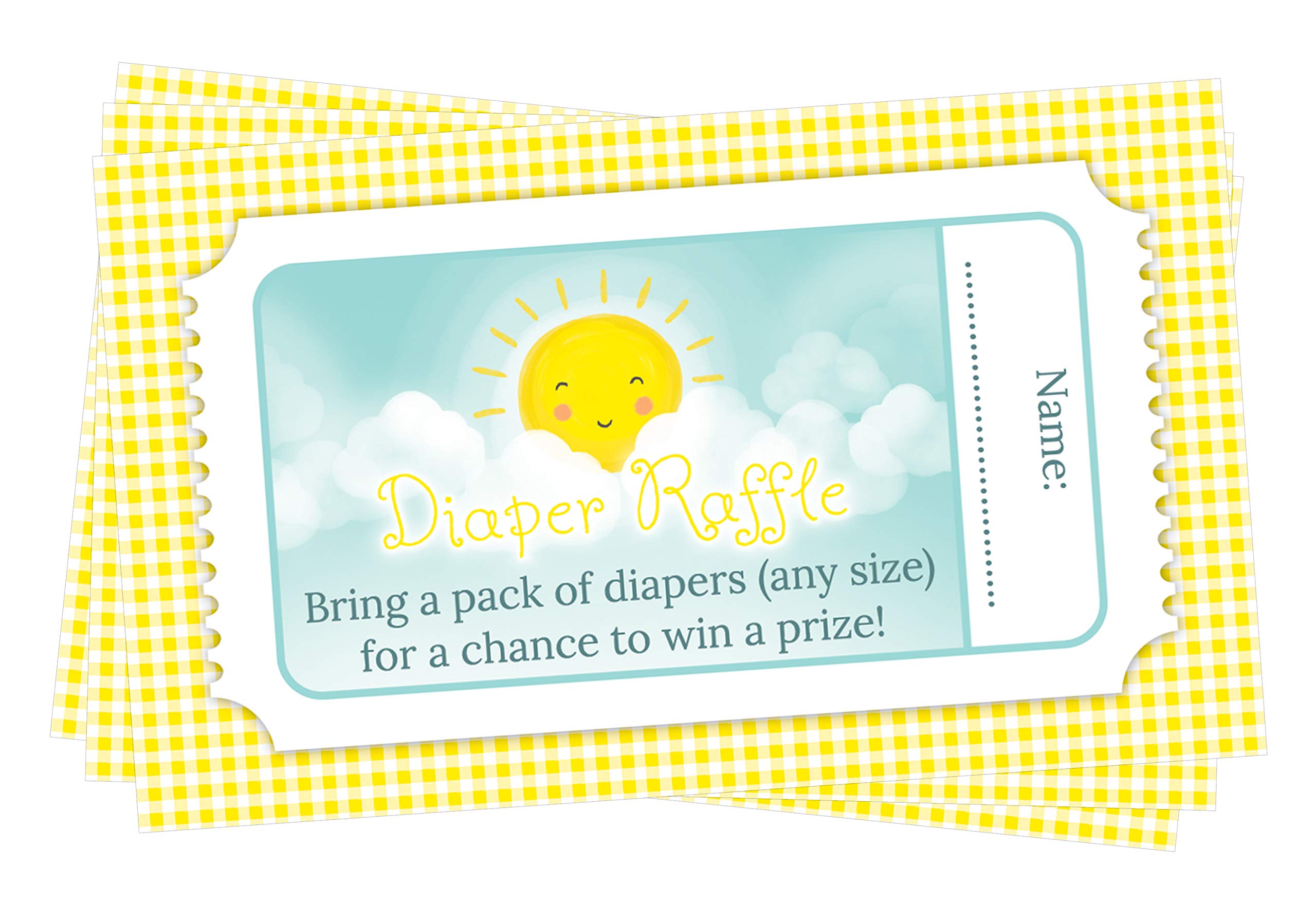 You are My Sunshine Diaper Raffle Baby Shower Cards - 24 Count