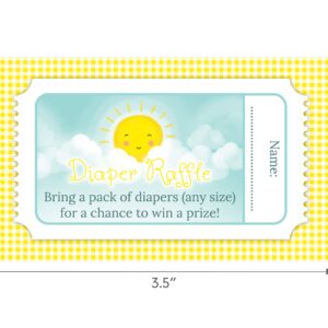 You are My Sunshine Diaper Raffle Baby Shower Cards - 24 Count