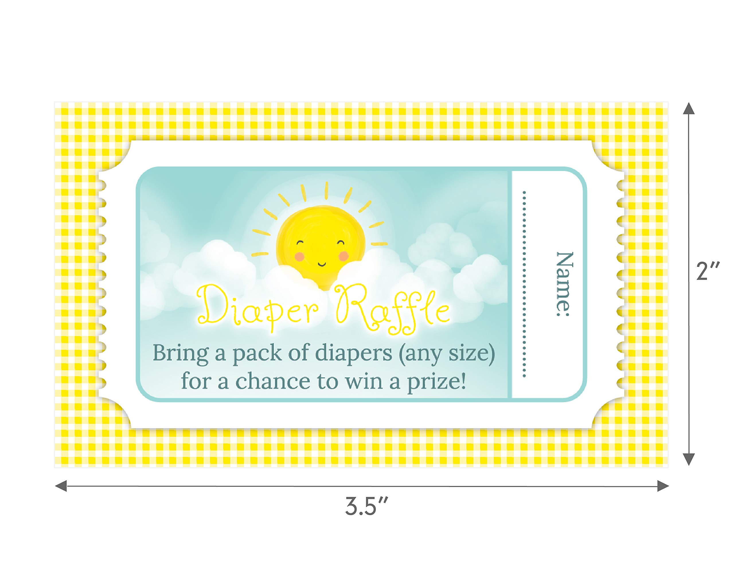 You are My Sunshine Diaper Raffle Baby Shower Cards - 24 Count