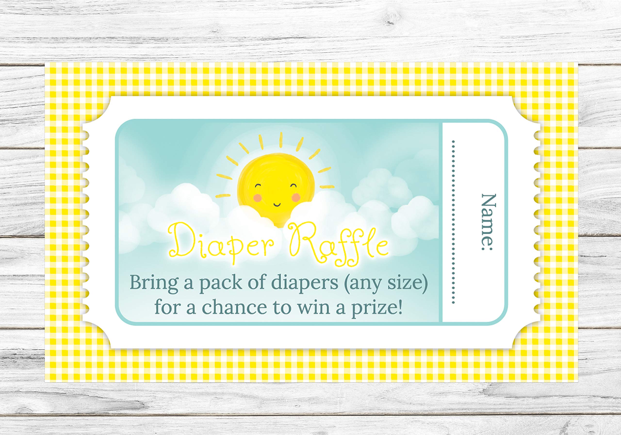 You are My Sunshine Diaper Raffle Baby Shower Cards - 24 Count