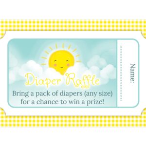 You are My Sunshine Diaper Raffle Baby Shower Cards - 24 Count