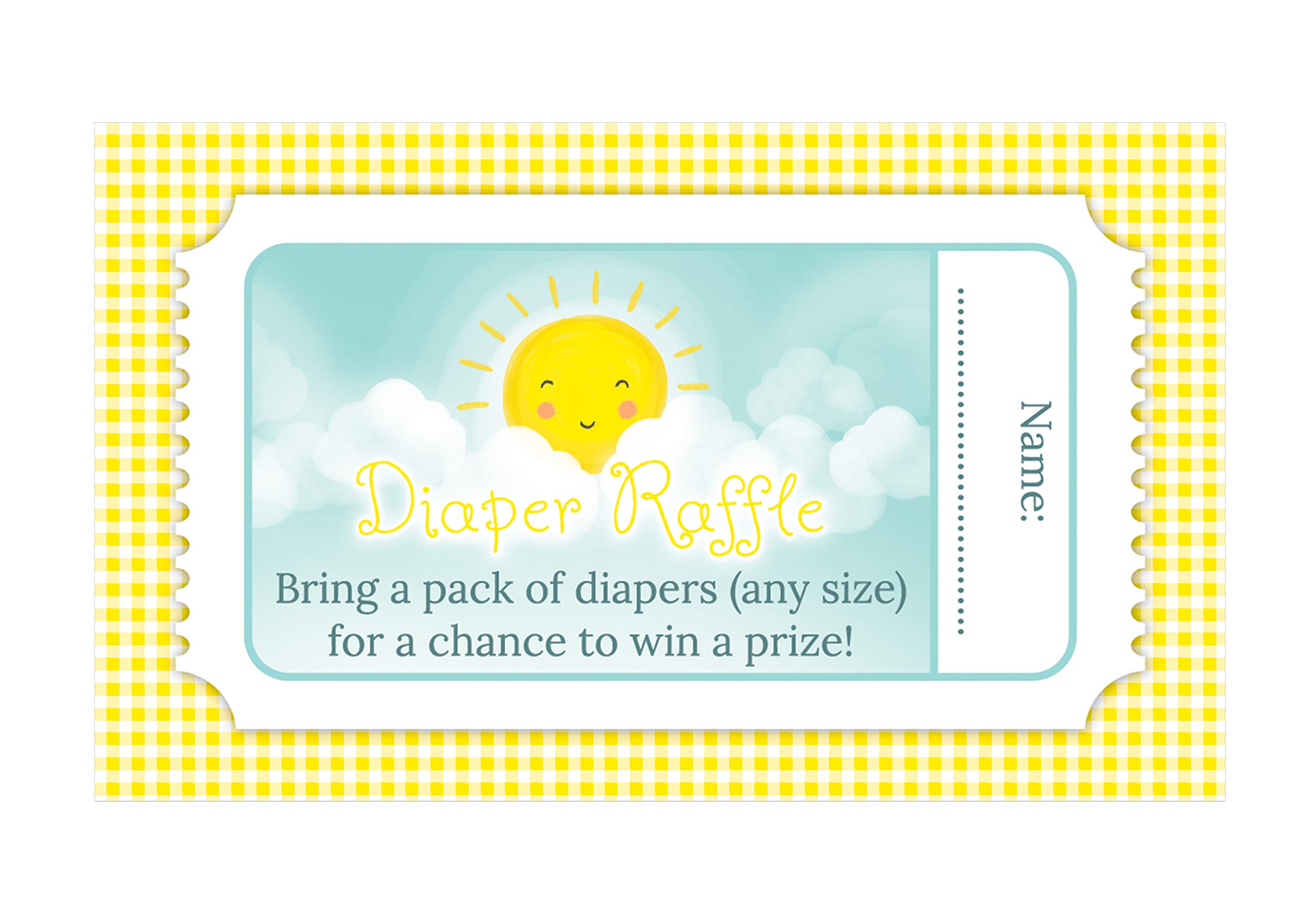 You are My Sunshine Diaper Raffle Baby Shower Cards - 24 Count