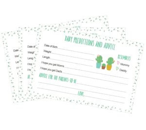 cactus predictions and advice baby shower cards - 24 count