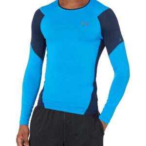 Under Armour Men's HeatGear RUSH 2.0 Compression Long-Sleeve T-Shirt , Blue Circuit (436)/Black , X-Small