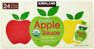 kirkland signature organic gluten-free no sugar added applesauce: 24 count (3.17 oz.) - pack of 2