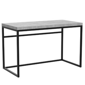 CENSI Computer Workstation Desk for Home Office, PC Laptop Writing Desk, Grey, 47 Inch Wood and Metal, Extra Thick and Deep Tabletop