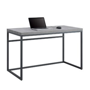 CENSI Computer Workstation Desk for Home Office, PC Laptop Writing Desk, Grey, 47 Inch Wood and Metal, Extra Thick and Deep Tabletop