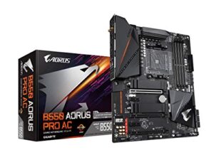 gigabyte b550 aorus pro ac (am4 amd/b550/atx/dual m.2/sata 6gb/s/usb 3.2 gen 2/intel dual band 802.11ac wifi/2.5 gbe lan/pcie 4.0/rgb fusion 2.0/ddr4/gaming motherboard)