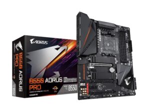 gigabyte b550 aorus pro (am4 amd/b550/atx/dual m.2/ sata 6gb/s/usb 3.2 gen 2/2.5 gbe lan/alc1220-vb/rgb fusion 2.0/pcie4/ddr4/gaming motherboard)