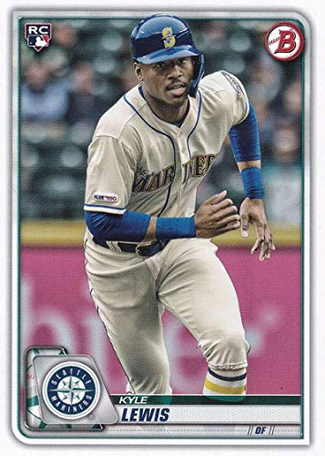 2020 Bowman Paper Baseball #78 Kyle Lewis RC Rookie Card Seattle Mariners Official MLB Trading Card From The Topps Company in Raw (NM or Better) Condition