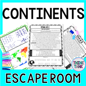 continents escape room - geography activity