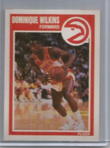 1989-90 fleer #7 dominique wilkins nba basketball trading card atlanta hawks