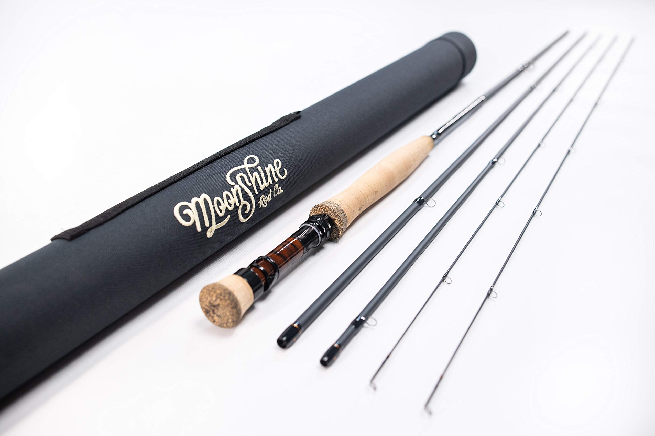 Moonshine Rod Co. Fly Fishing Rod with Carrying Case and Extra Rod Tip Section Fast Action, The Vesper, 3wt 10'6" ESN