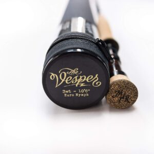 Moonshine Rod Co. Fly Fishing Rod with Carrying Case and Extra Rod Tip Section Fast Action, The Vesper, 3wt 10'6" ESN