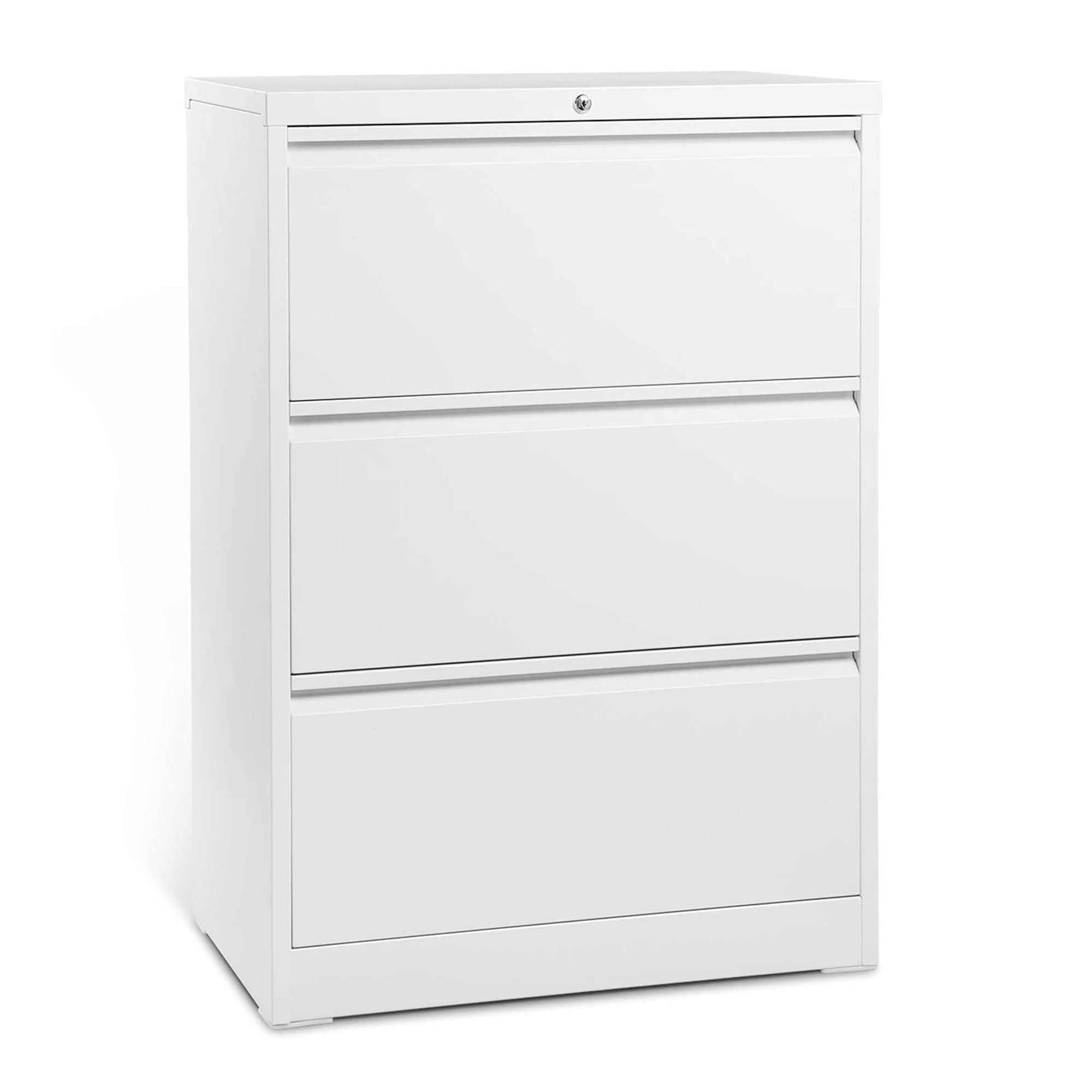 Aobabo 3 Drawer File Cabinet 28In Wide,White