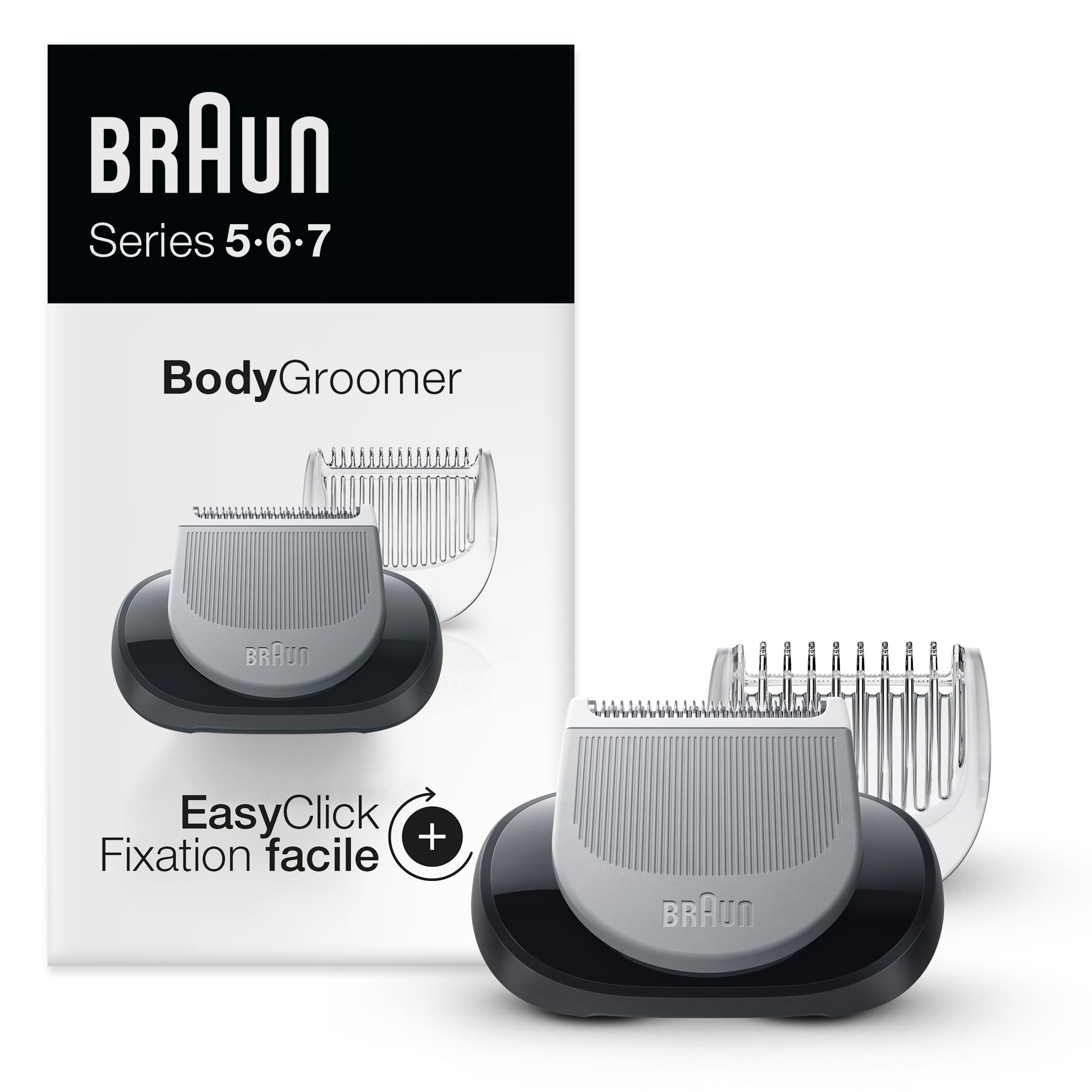 Braun EasyClick Body Groomer Attachment for Series 5, 6 and 7 Electric Razor, Compatible with Electric Shavers 5018s, 5020s, 6075cc, 7071cc, 7075cc, 7085cc, 7020s, 5050cs, 6020s, 6072cc, 7027cs