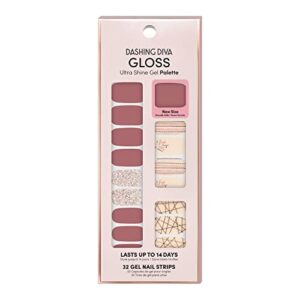 dashing diva gloss ultra shine gel nail strips 34 strips & nail file (inside edition)