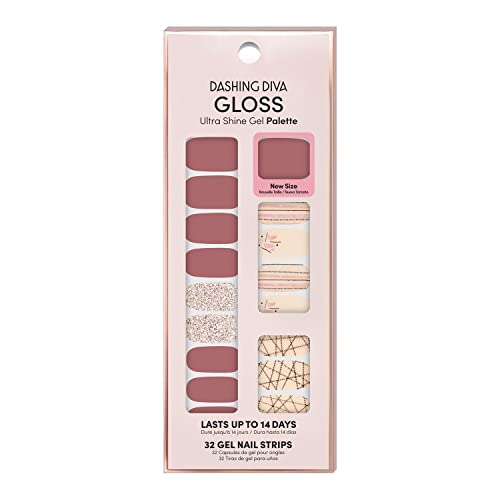 Dashing Diva Gloss Ultra Shine Gel Nail Strips 34 Strips & Nail File (Inside Edition)