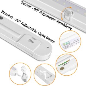 Alivation Closet Lights Battery Operated Led Lights, Motion Sensor Light Indoor Under Cabinet Lights, Under Counter Lights for Kitchen, 3 AA Battery Powered/DC Input Lights, Day & Night Mode, Dimmable