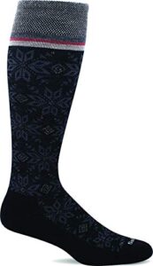 sockwell women's winterland moderate graduated compression sock, black - s/m