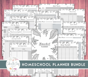 homeschool planner bundle - printable home school teacher planner