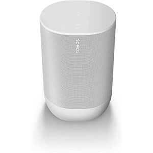 sonos move - battery-powered smart speaker, wi-fi and bluetooth with alexa built-in - lunar white