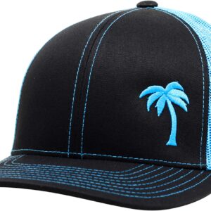 LINDO Trucker Hat - Palm Tree Series (Black/Aqua)