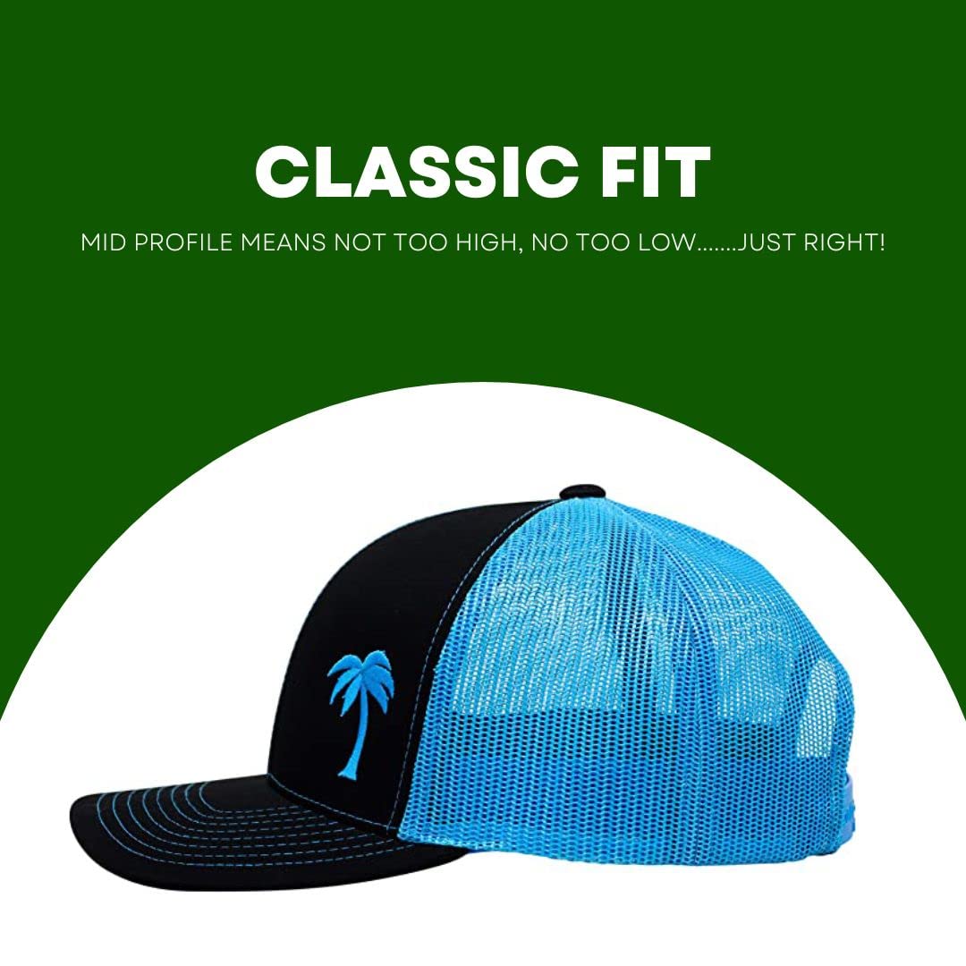 LINDO Trucker Hat - Palm Tree Series (Black/Aqua)