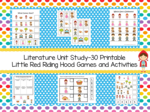 literature unit study-30 printable little red riding hood games and activities