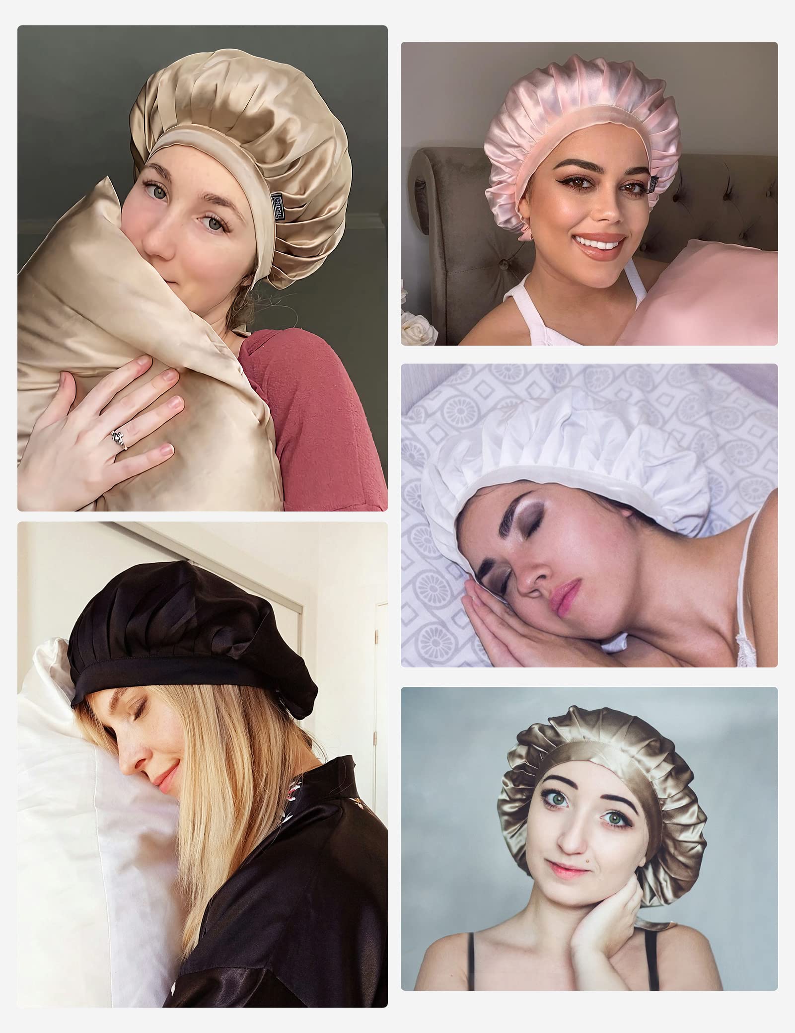 LilySilk 100% Mulberry Silk Bonnet, 19 Momme Silk Night Sleep Cap Adjustable Hair Wrap for Sleeping, Rosy Pink