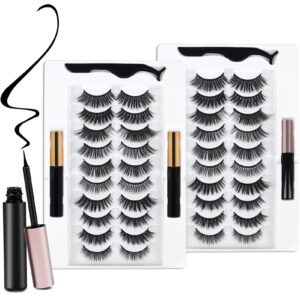 20 kinds of 3d 5d magnetic eyelash kit with different density, magnetic eyelashes with 4 magnetic eyelash glue and 2 tweezers, for women and girls natural look no glue needed