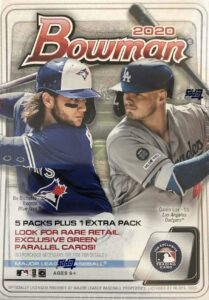 2020 bowman mlb baseball blaster box (6 pks/bx)