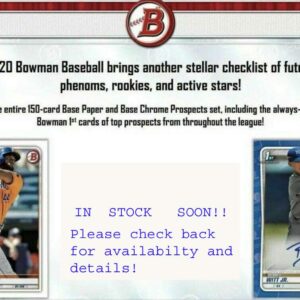 2020 Bowman MLB Baseball BLASTER box (6 pks/bx)