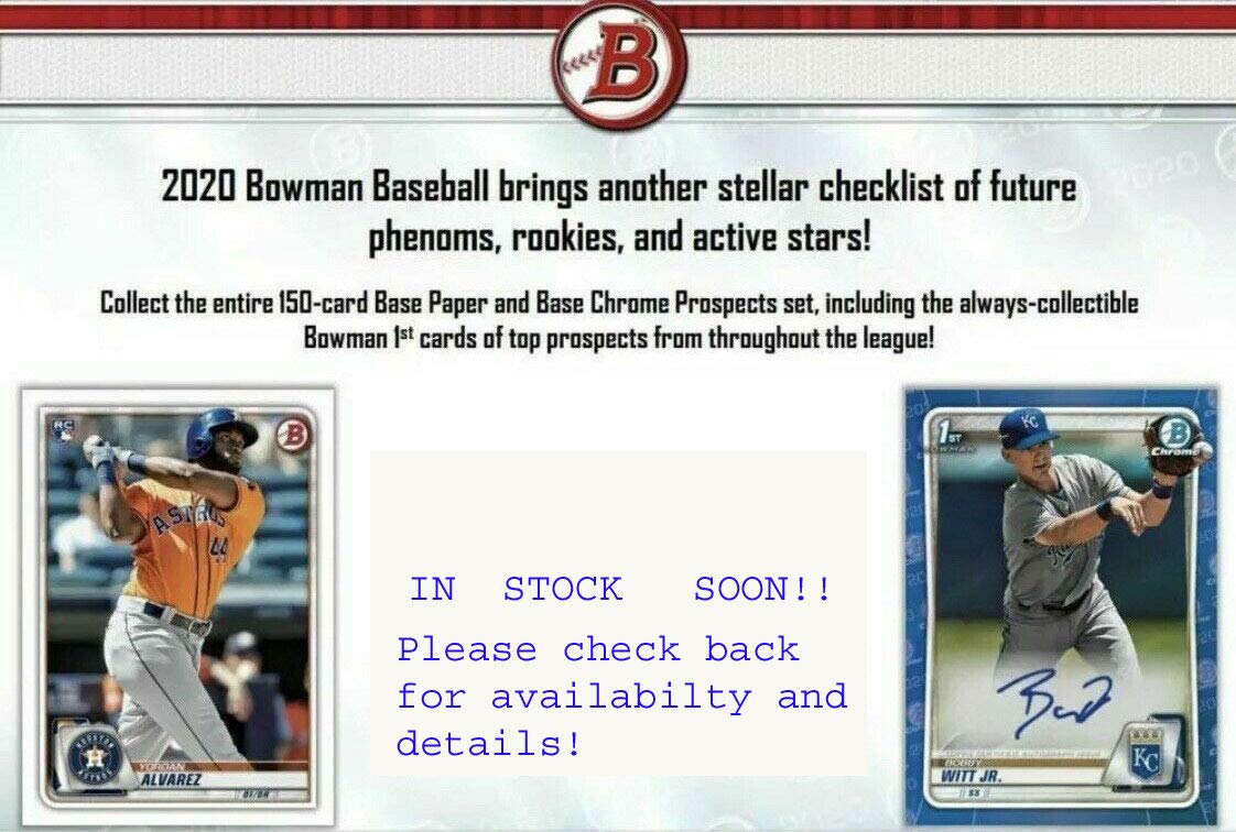 2020 Bowman MLB Baseball BLASTER box (6 pks/bx)