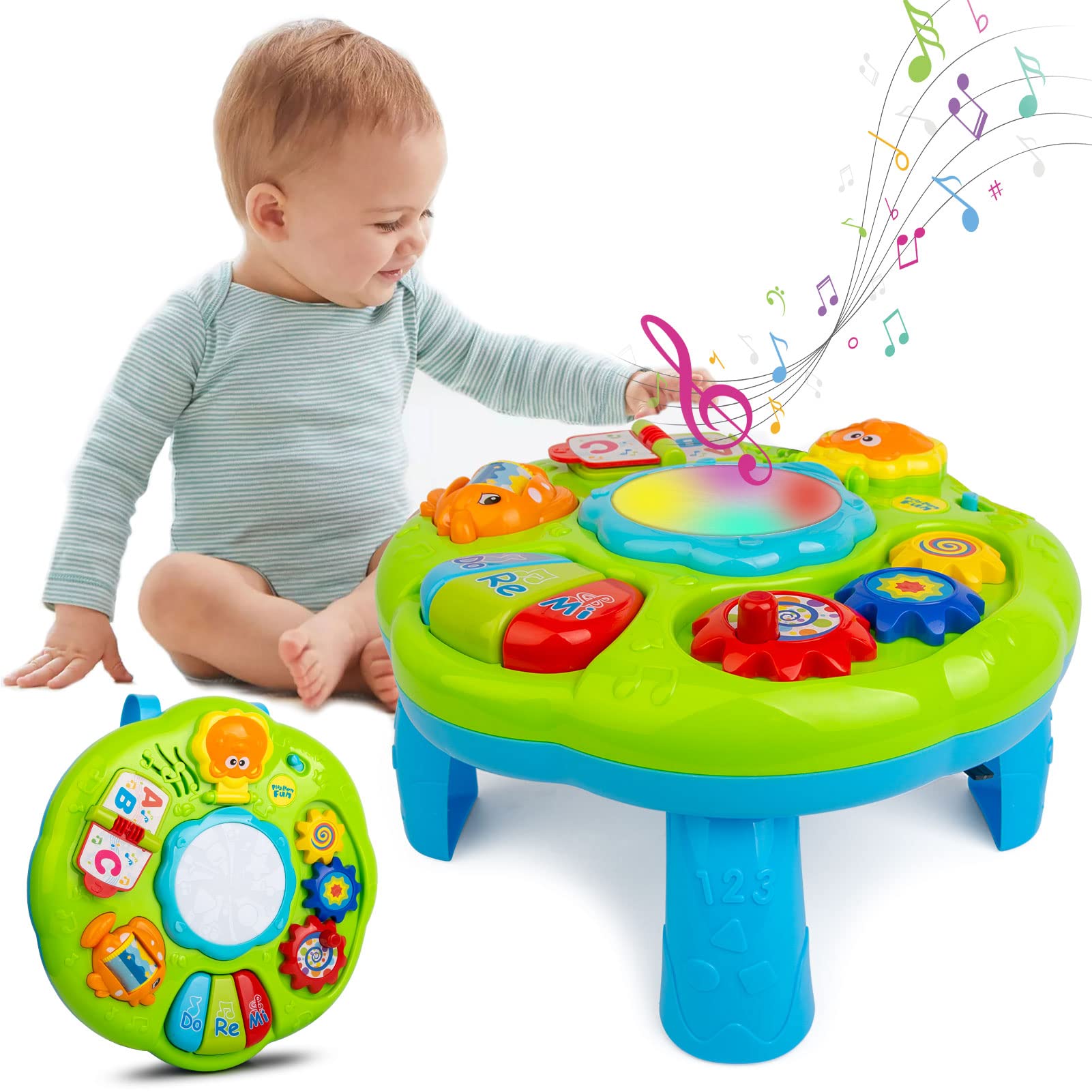 Baby Toys, Musical Learning Table Activity Center for Babies Infant Toddler Year 1 3 6 12 18 Months