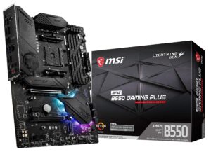 msi mpg b550 gaming plus gaming motherboard (amd am4, ddr4, pcie 4.0, sata 6gb/s, m.2, usb 3.2 gen 2, hdmi/dp, atx)