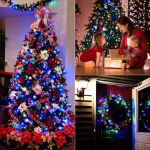 Christmas Lights - 33FT 100 LED Battery Operated String Lights with Timer & 8 Modes Mini Clear String Lights for Christmas Tree Wreath Indoor Outdoor Garden Wedding Party Decor Waterproof (Multicolor)