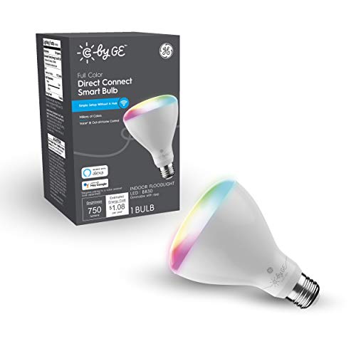 C by GE Full Color BR30 Smart LED Light Bulb, 65W Replacement, Bluetooth/Wi-Fi, Works With Alexa + Google Home without Hub (Packaging May Vary)