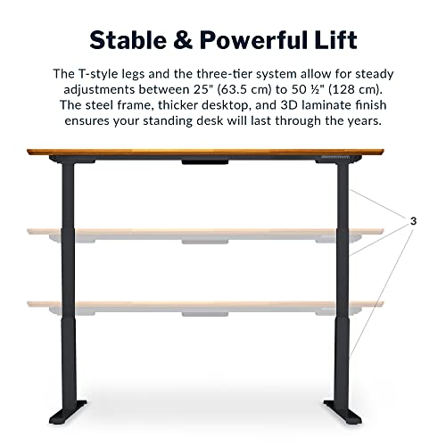 Vari- Standing Desk Adjustable Height (48" x30')- Electric Sit-Stand Computer Desk for Work or Home Office- Dual Motor with Memory Presets- Adjustable Desk from Varidesk- Black