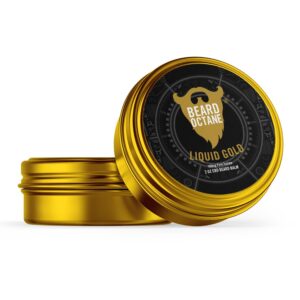 beard octane: liquid gold - natural beard balm w/shea butter - 2 oz - healthy softer beards - made in usa - premium handcrafted beard care