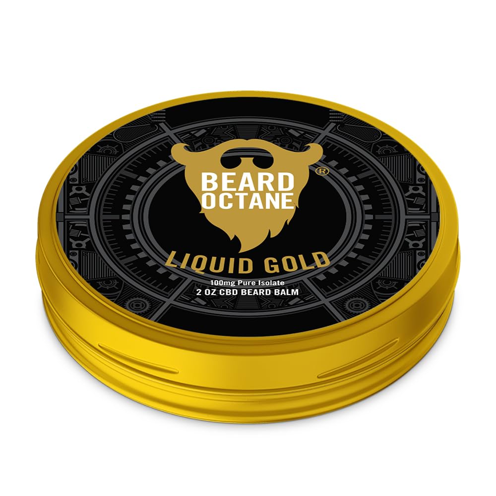 Beard Octane: Liquid Gold - Natural Beard Balm w/Shea Butter - 2 Oz - Healthy Softer Beards - Made in USA - Premium Handcrafted Beard Care