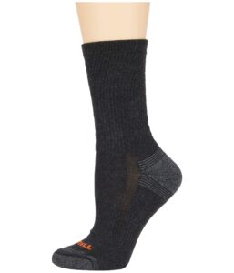 merrell unisex-adult's recycled everyday socks-3 pair pack-repreve mesh, crew-black, m/l (men's 9.5-12 / women's 10-13)