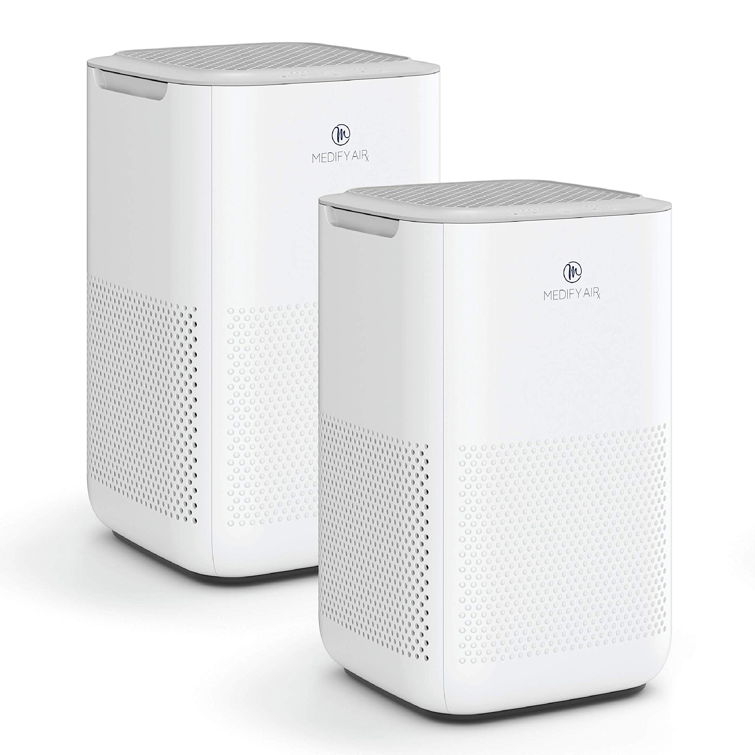 Medify MA-15 Air Purifier with True HEPA H13 Filter | 585 ft² Coverage in 1hr for Allergens, Smoke, Wildfires, Dust, Odors, Pollen, Pet Dander | Quiet 99.9% Removal to 0.1 Microns | White, 2-Pack