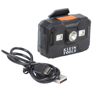 klein tools 56062 rechargeable led headlamp / worklight for klein hardhats, 300 lumens, all-day runtime, 3 modes, for work and outdoors