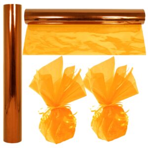 anapoliz cellophane wrap roll gold | 100’ ft long x 16” in. wide | 2.3 mil thick transparent gold | gifts, baskets, treats cellophane wrapping paper | colorful cello décor, gold party decorations