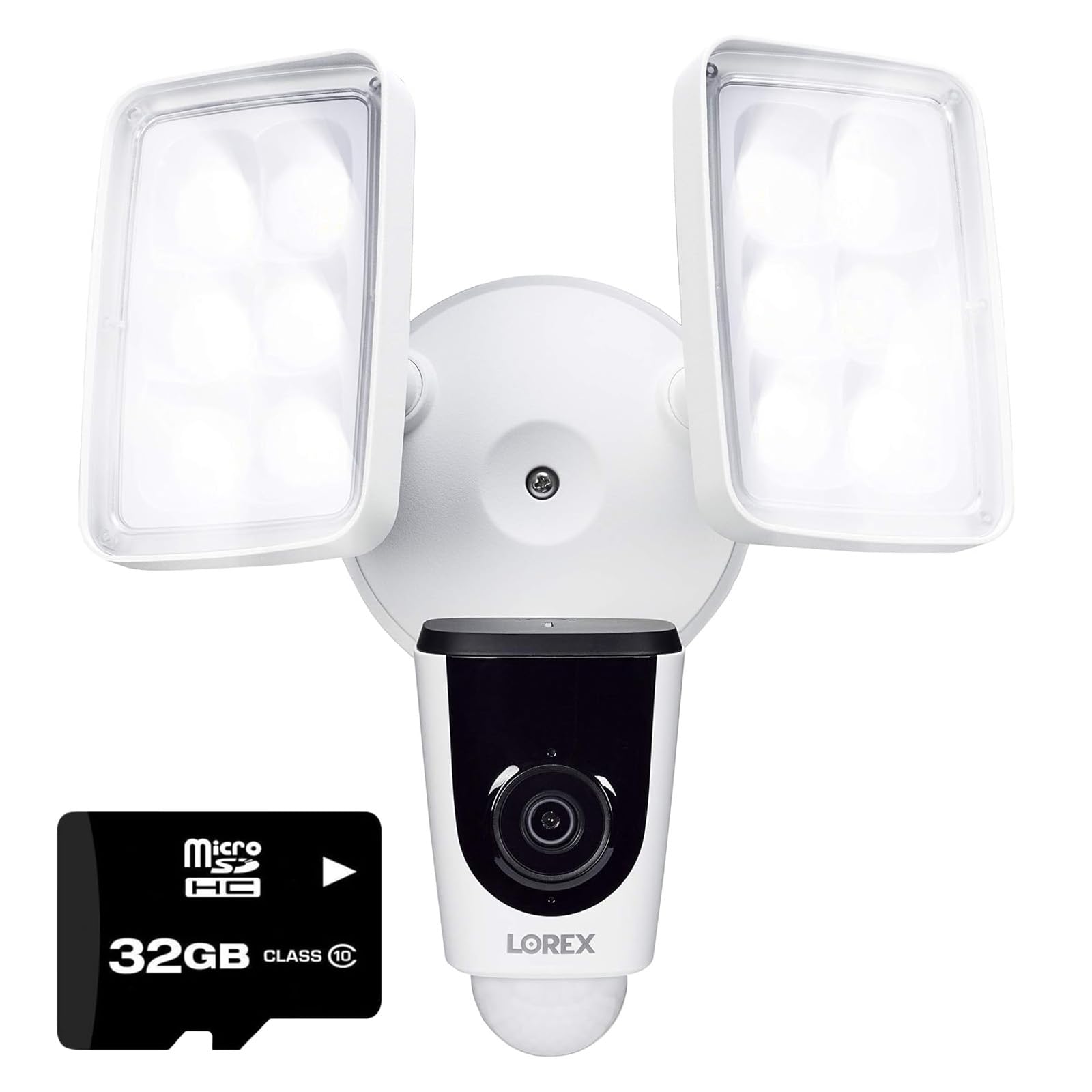 Lorex 1080p Wi-Fi Outdoor Floodlight Camera with Dual LED Lights and Siren, Full HD Video Recording, 2-Way Audio, IR Night Vision, Local Storage, No Monthly Fees