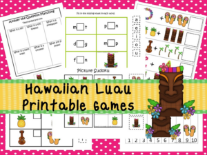 30 hawaiian luau printable games and activities