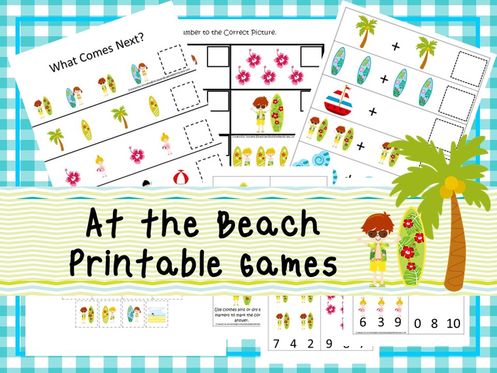 30 At the Beach Printable Games and Activities