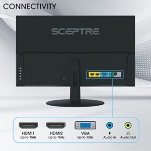 Sceptre IPS 27-Inch Business Computer Monitor 1080p 75Hz with HDMI VGA Build-in Speakers, Machine Black 2020 (E275W-FPT), 27" IPS 75Hz